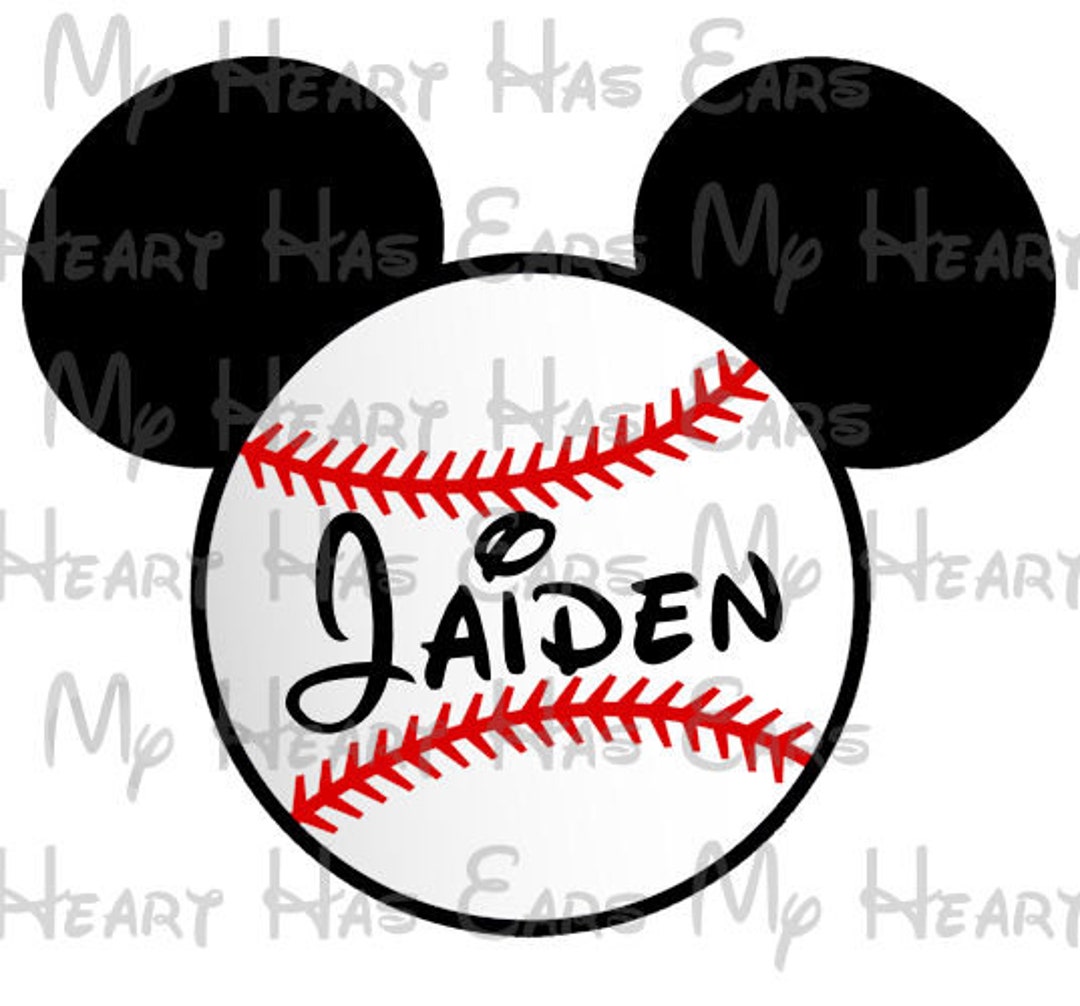 Baseball Mickey Mouse Ears Head Image Png Digital File Sublimation ...