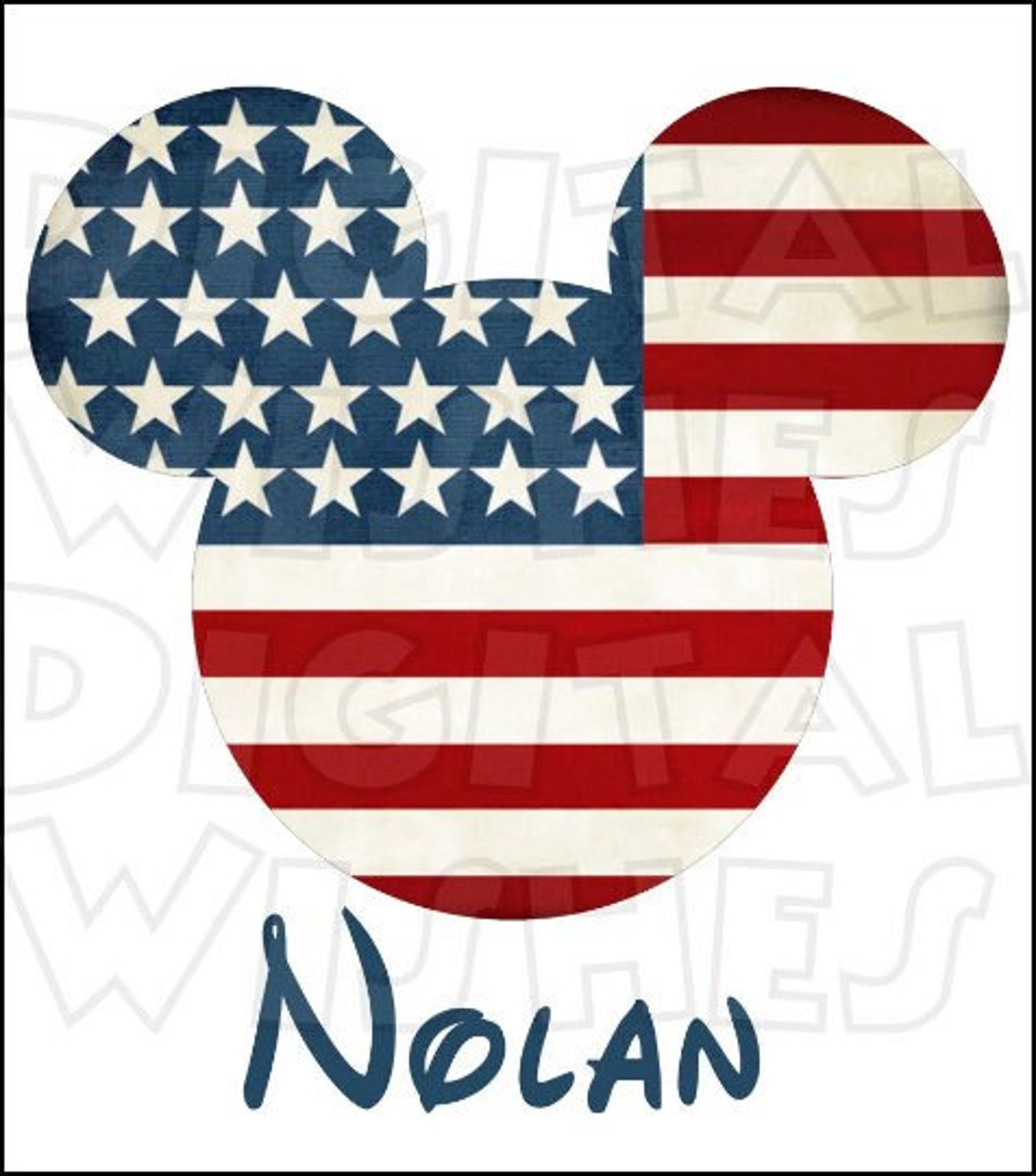 Patriotic American Flag Mickey Mouse Head Ears Image Png - Etsy