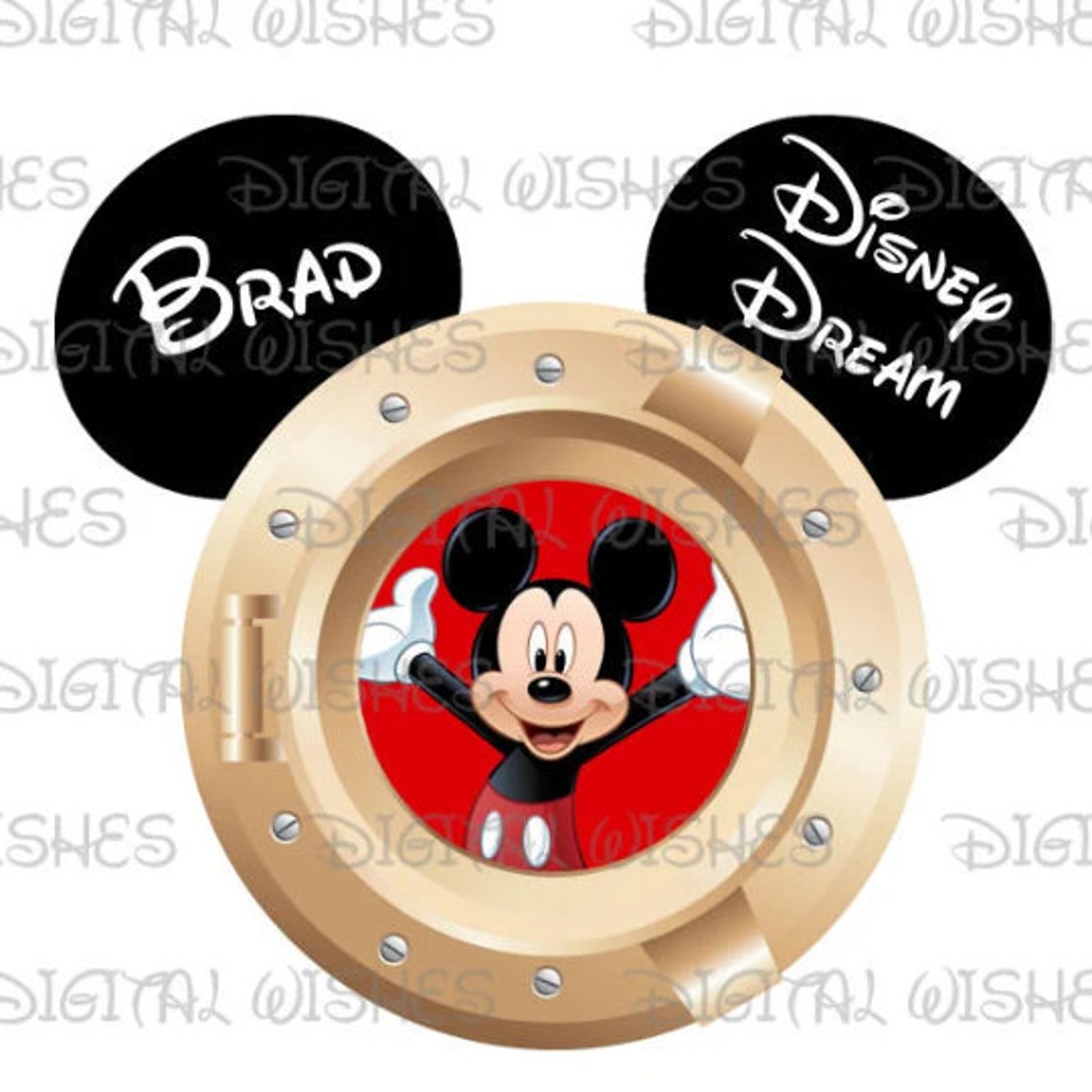 Mickey Mouse Head Ears DCL Porthole Png Digital File - Etsy