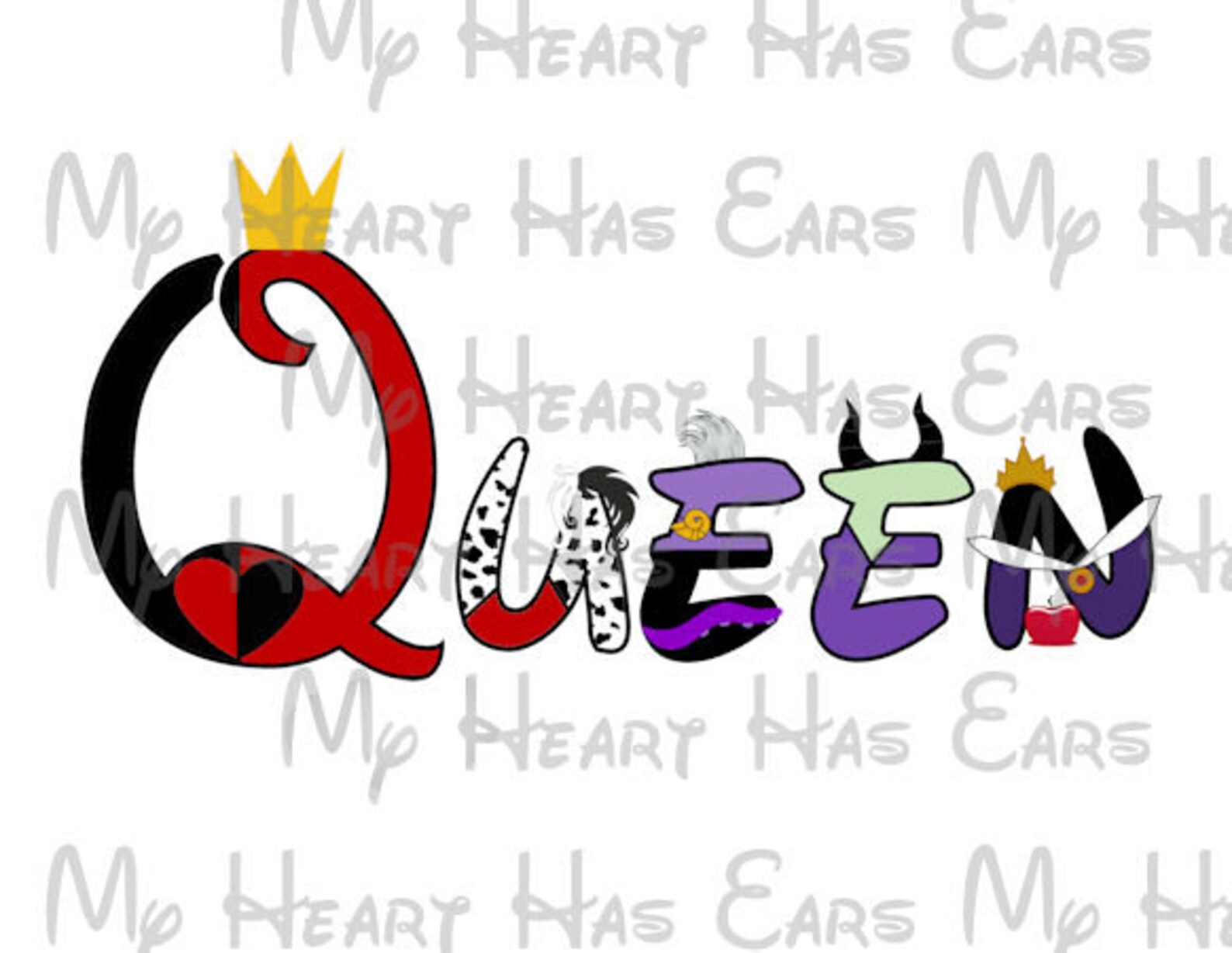 Queen Villains Character Text Font Image Png Digital File - Etsy