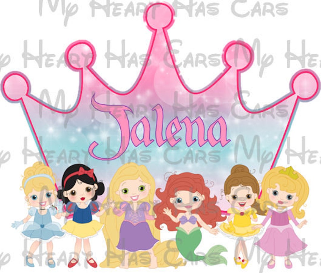 Baby Princesses With Crown Personalized Name Image Png Digital - Etsy