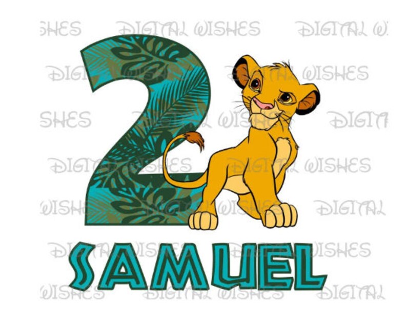 Simba Lion King Birthday Image Personalized ANY NAME NUMBER - Etsy