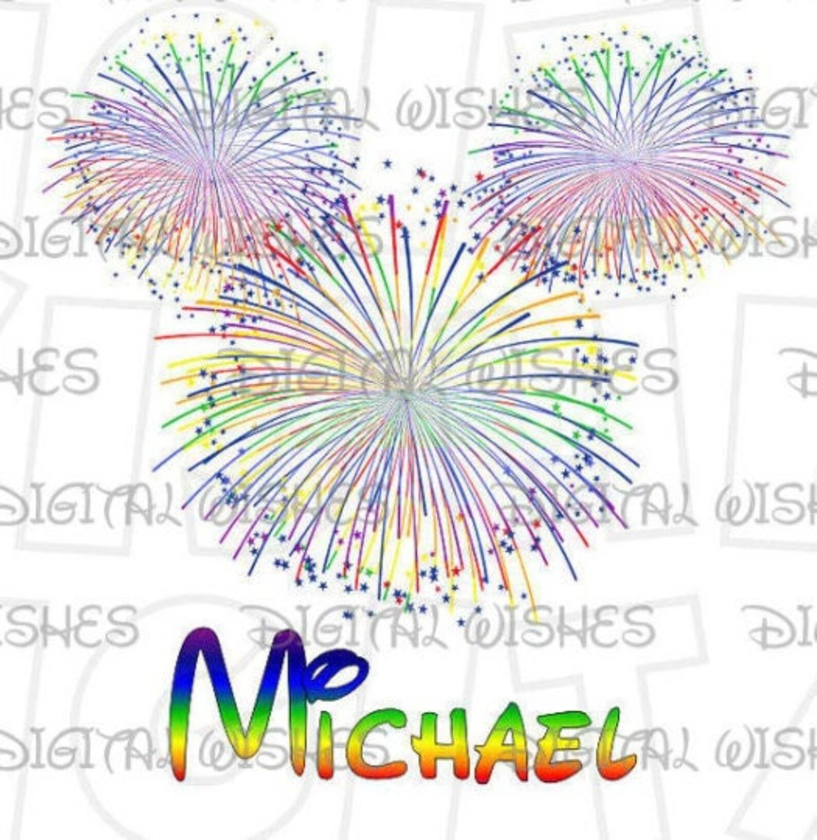 Firework Mickey Mouse Head Ears Image Png Digital File - Etsy