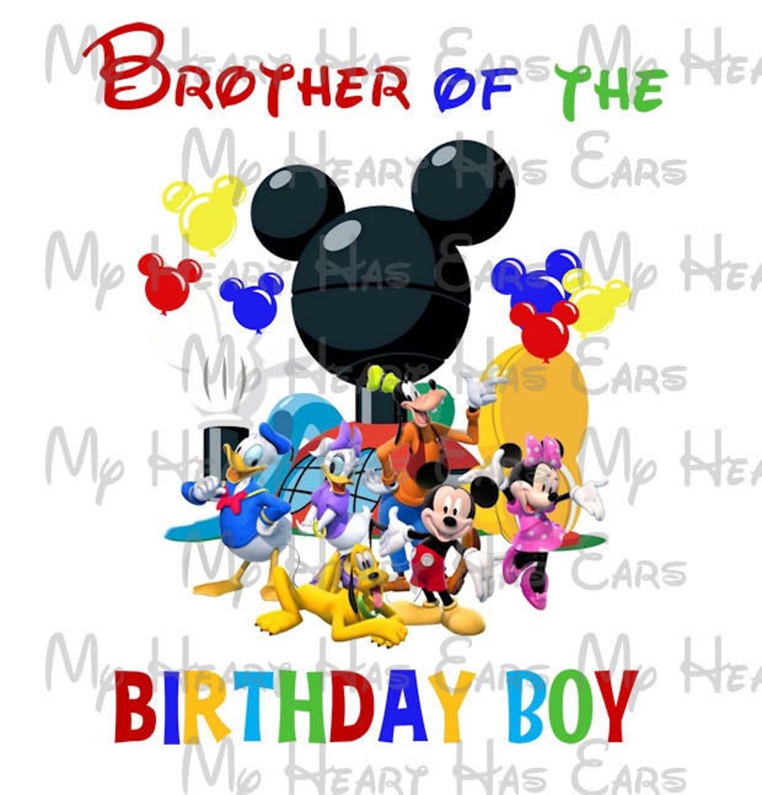 Mickey Mouse Clubhouse Brother of the Birthday Boy Image Png Digital ...