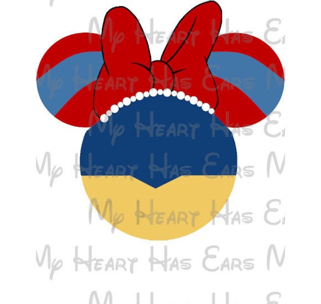 Snow White Minnie Mouse Head Ears Image Png Digital File Sublimation ...