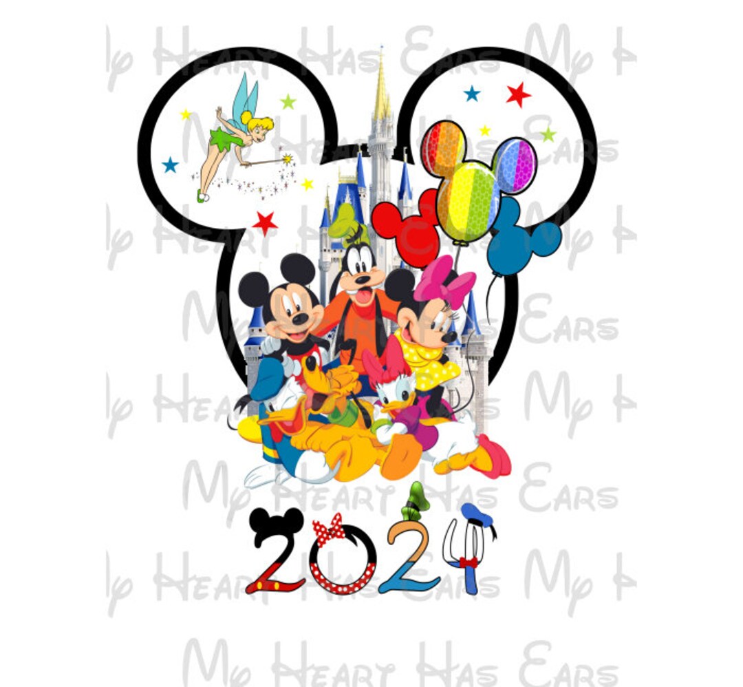 Mickey and Gang With Cinderella Castle and Tinkerbell 2024 Pixie Dust ...