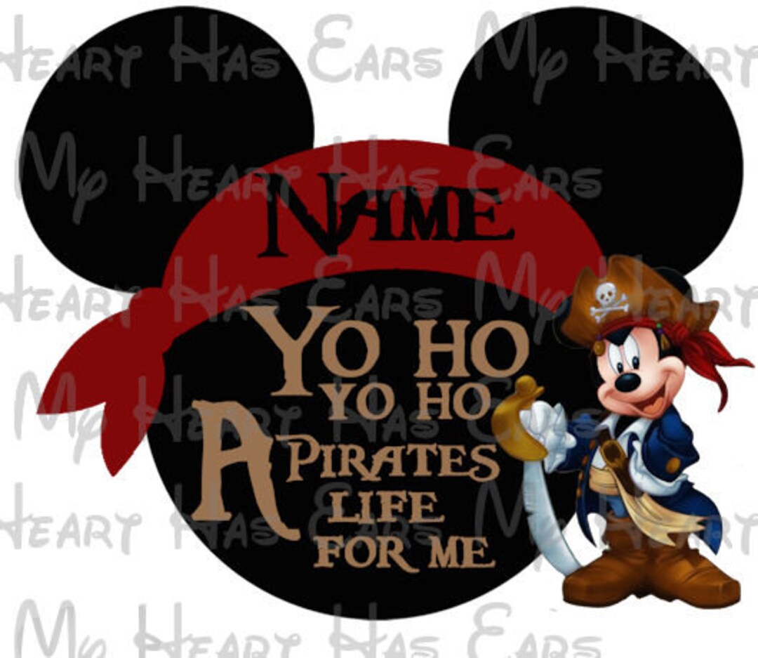 Mickey Mouse Yo Ho Yo Ho Pirate Family Vacation Image Personalized Png ...