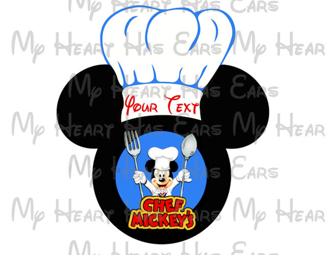 Chef Mickey Mouse Head Ears Clipart Image Png Digital File Sublimation ...