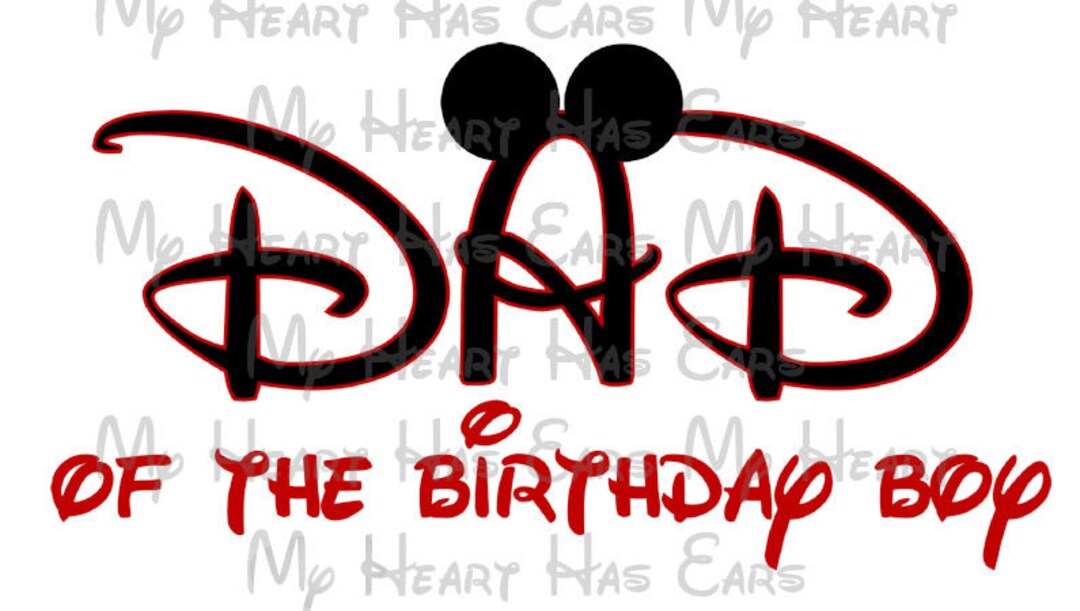Mickey Mouse Ears Red and Black Dad of the Birthday Boy Image Png ...