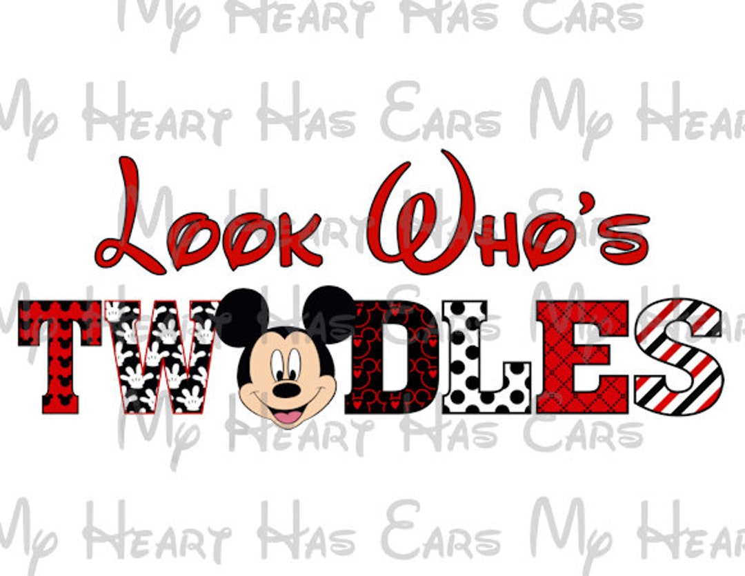 Mickey Mouse Look Who's Twodles Birthday Boy Image Png Digital File ...