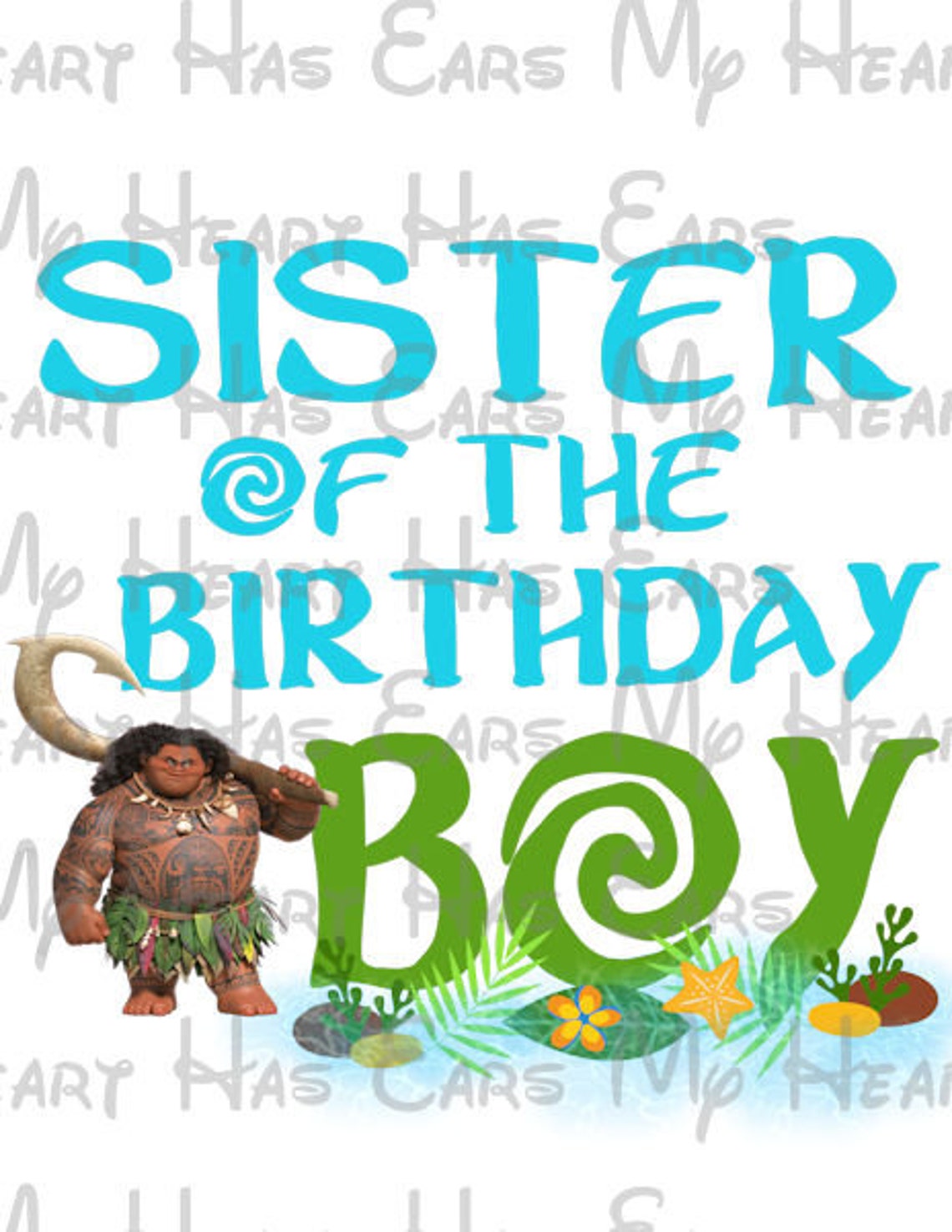 Maui From Moana Brother of the Birthday Boy Image Png Digital - Etsy