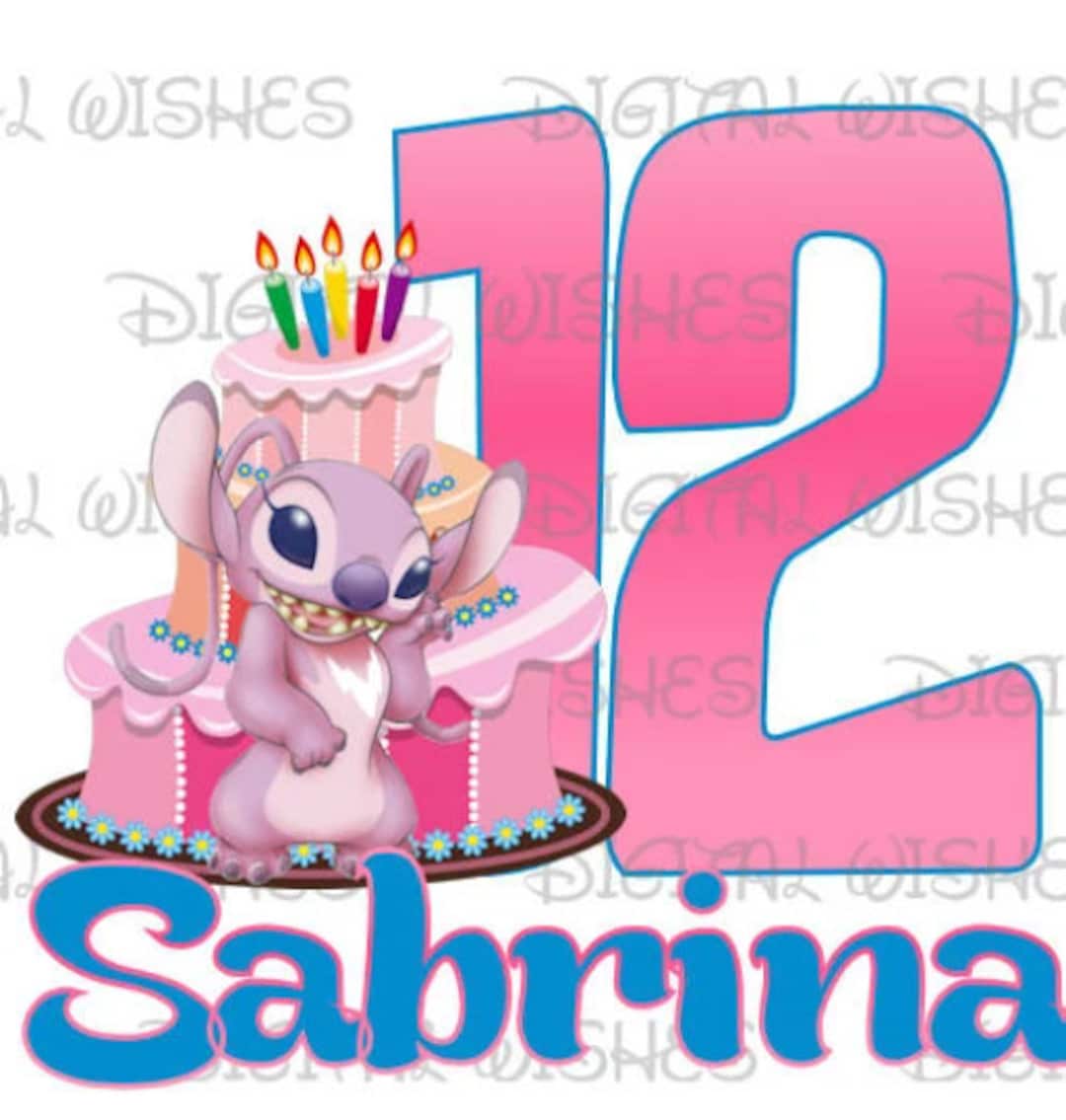 Angel Stitch Birthday Image Personalized ANY NAME NUMBER Png Clipart ...