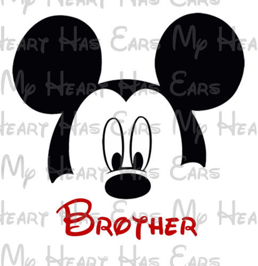 Mickey Mouse Face Brother Image Png Digital File Sublimation Print ...