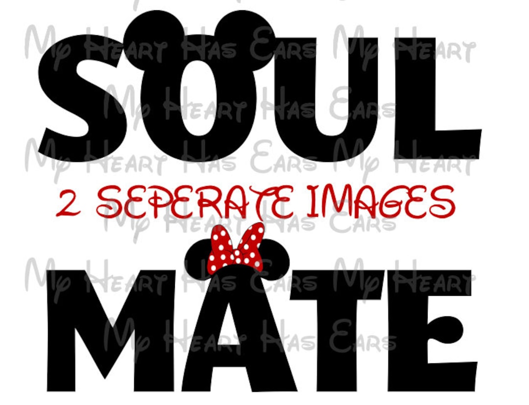 Mickey and Minnie Mouse Ears Soul Mate Images Png Digital File ...