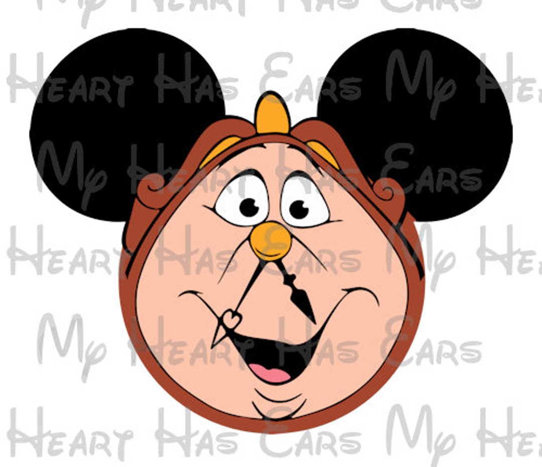 Cogsworth Clock Beauty and the Beast Mickey Mouse Head Ears Image Png ...
