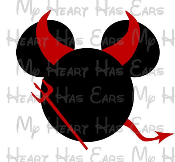 Devil Horns Mickey Mouse Head Ears Halloween Vacation Image - Etsy