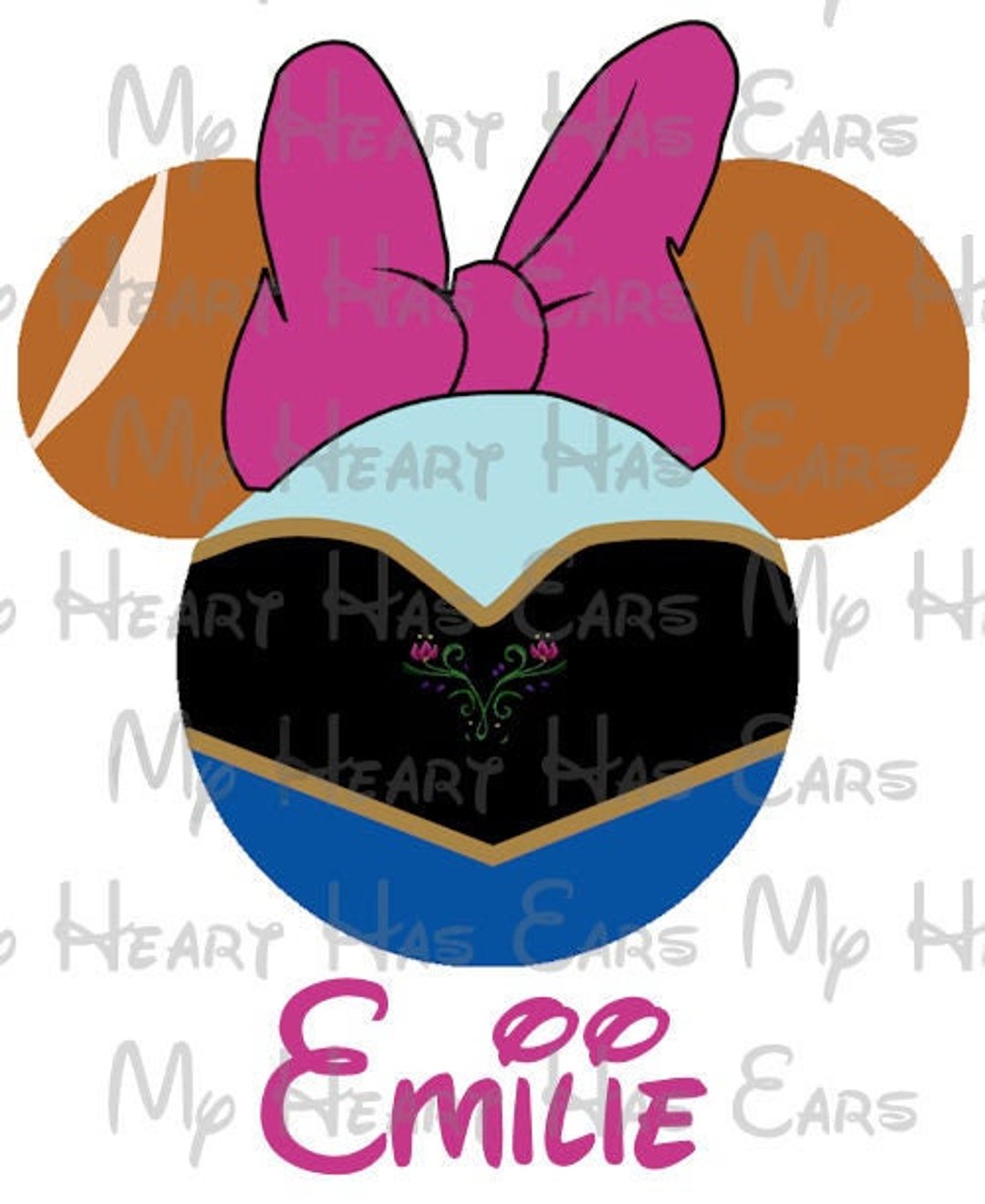 Anna Frozen Mickey Minnie Mouse Head Ears Image Png Digital File ...