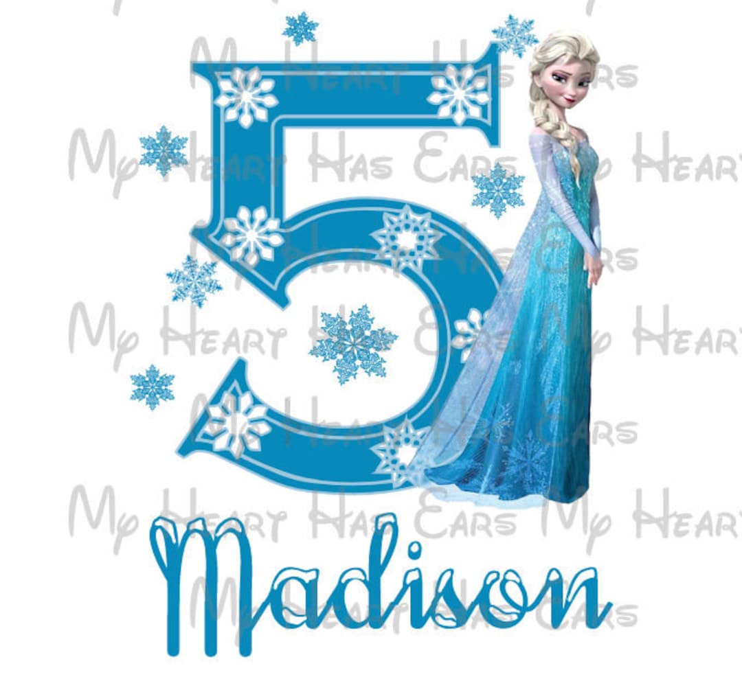 Elsa Birthday Girl Snow ANY NAME NUMBER Image Png Digital File ...