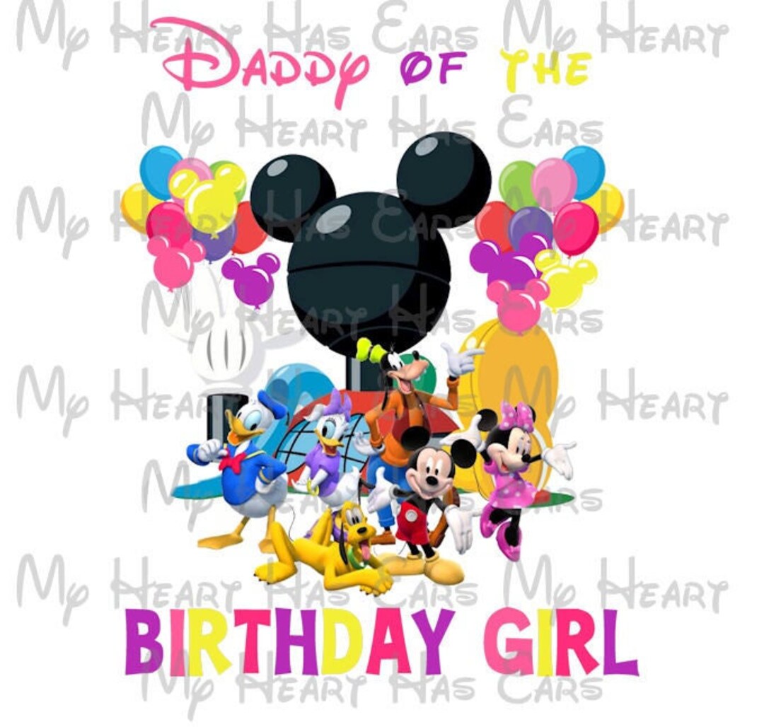 Mickey Mouse Clubhouse Pink Daddy of the Birthday Girl Image Png ...