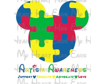 Autism Mickey Mouse Png - Etsy