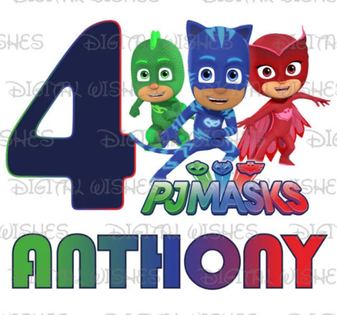 PJ Masks Birthday Image Personalized Any NAME NUMBER Png - Etsy