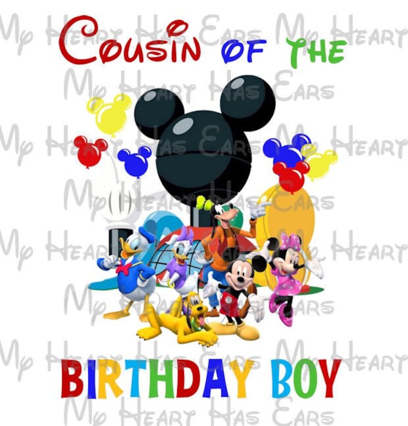 Mickey Mouse Clubhouse Cousin of the Birthday Boy Image Png - Etsy