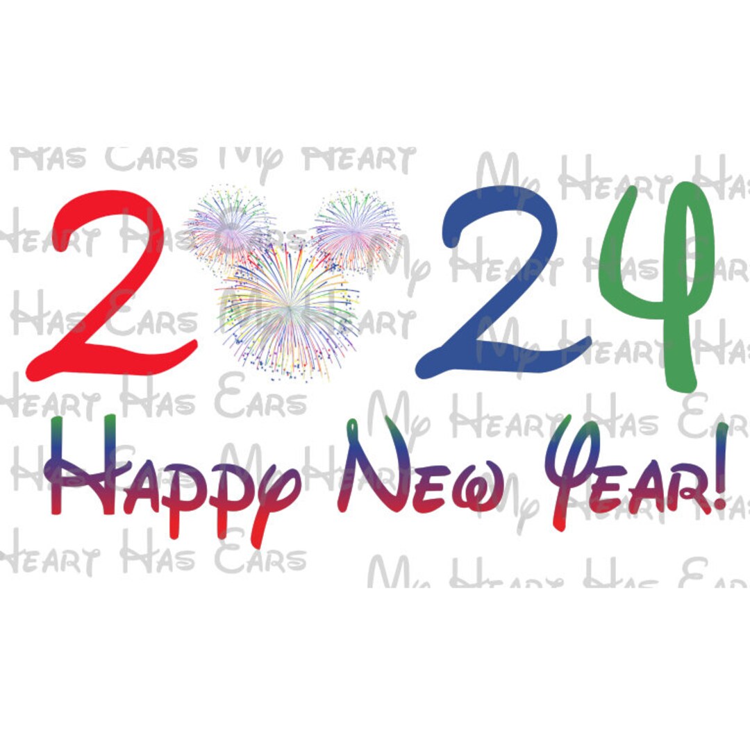 New Year 2024 Firework Mickey Mouse Head Ears Image Png Digital File ...