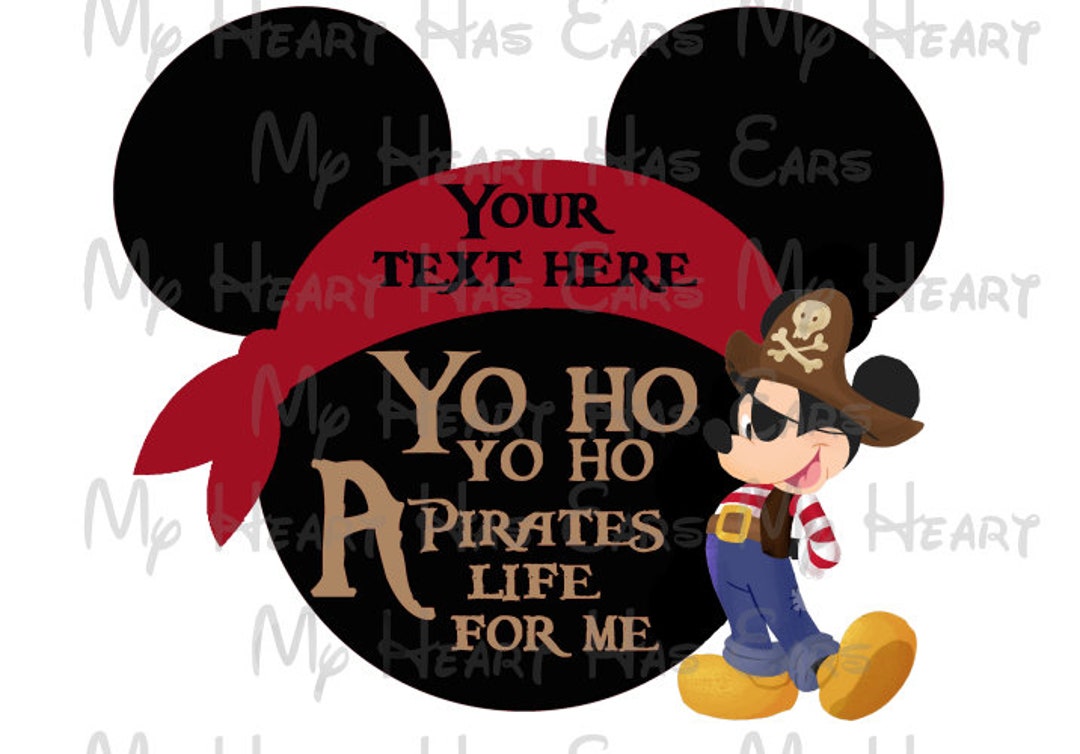 Mickey Mouse Yo Ho Yo Ho 2 Pirate Family Vacation Image Personalized ...