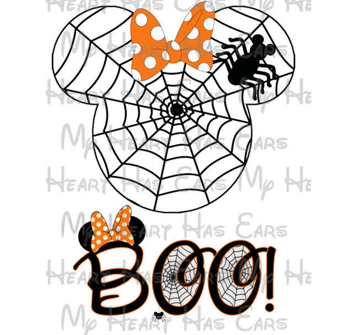 Boo Minnie Mouse Spider Web Halloween Vacation Image Png - Etsy
