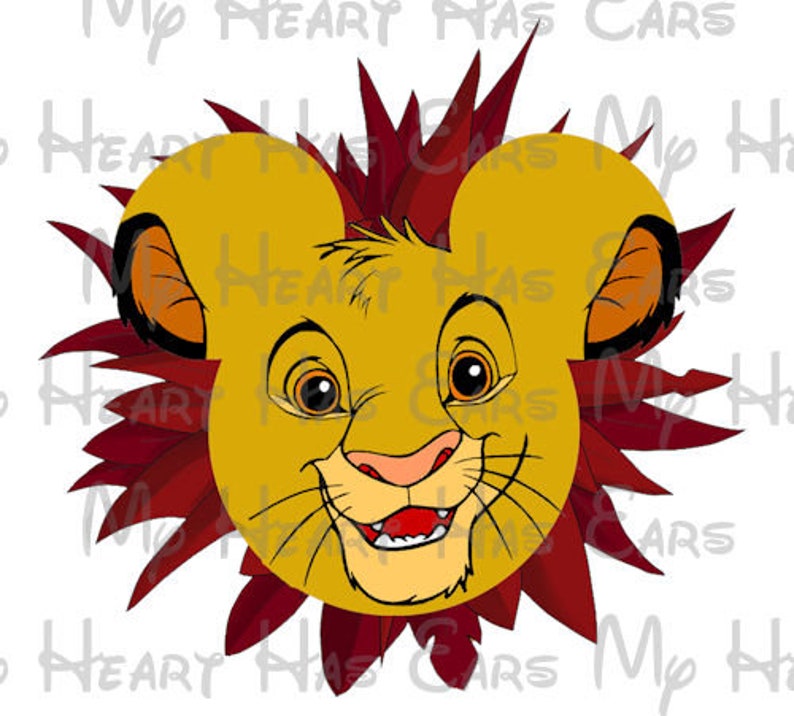 Simba Lion King Mickey Mouse Head Ears Image Png Digital File - Etsy