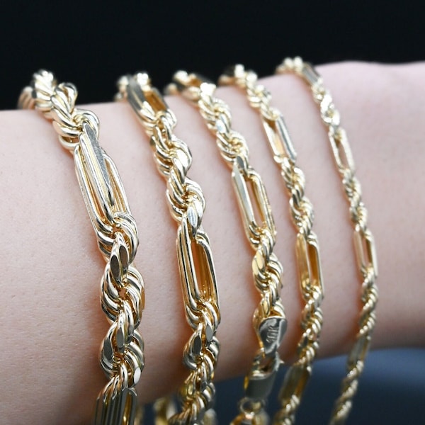 Milano Gold Rope Chain Bracelet - Etsy