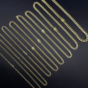 10K Real Gold Miami Cuban Link Chain Necklace - 10K Gold Chain - 3mm 3 ...