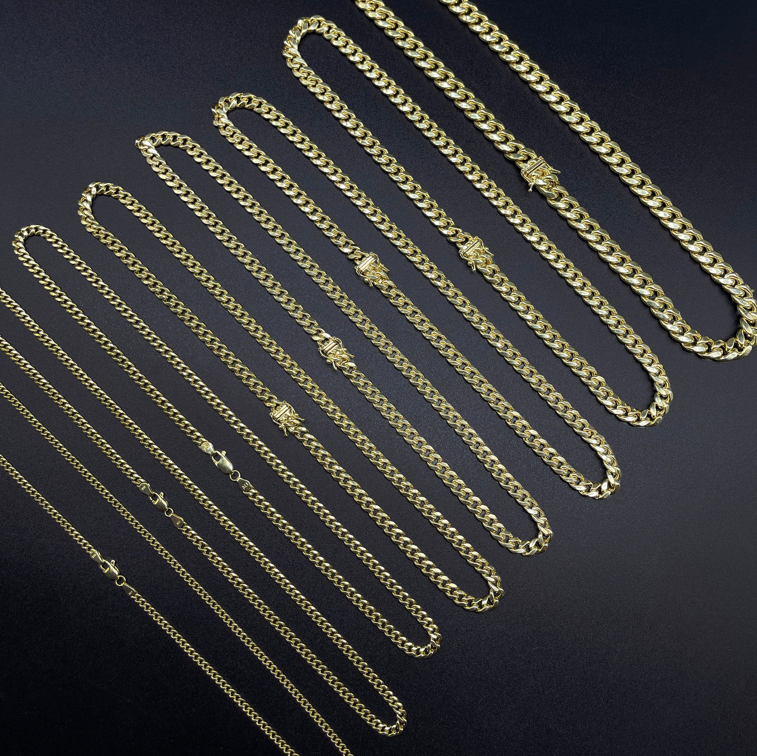 10K Real Gold Miami Cuban Link Chain Necklace - 10K Gold 10K Real Gold Miami Cuban Link Chain Necklace - 10K Gold