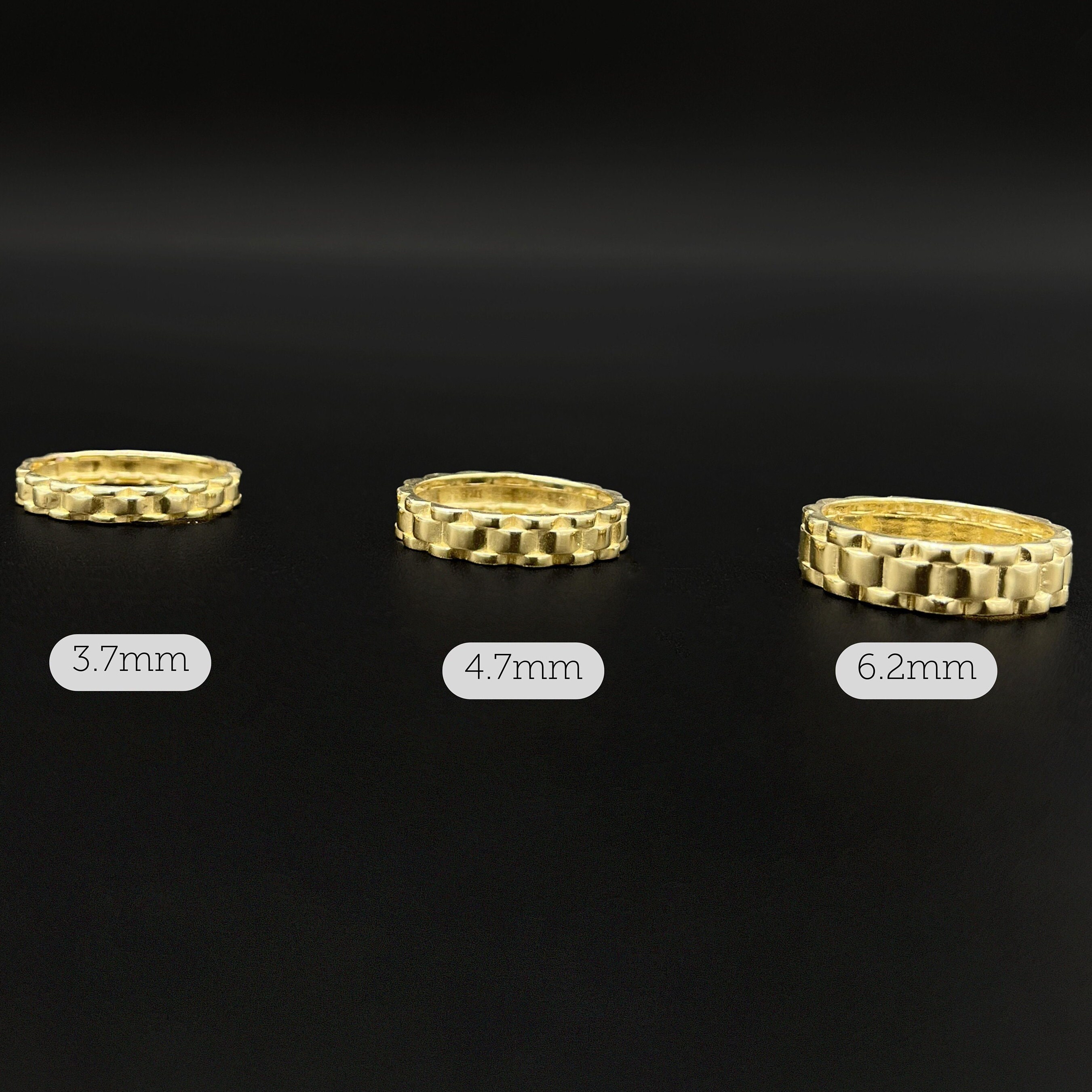 10K Solid Gold Cuban Curb Ring 10K Gold Ring Gold Chain - Etsy