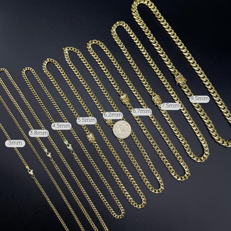 10K Gold Miami Cuban Link Chain Necklace - Etsy