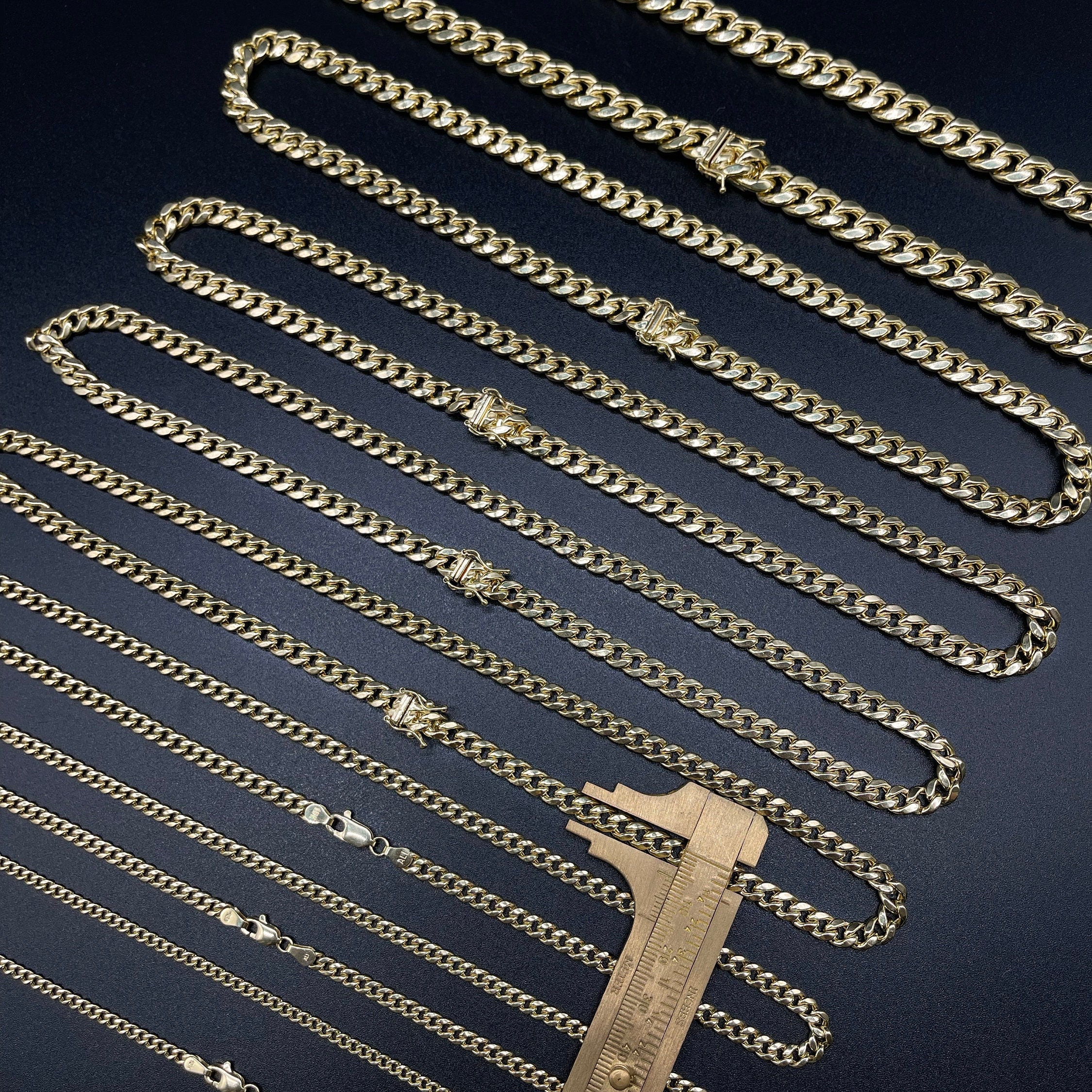 10K Real Gold Miami Cuban Link Chain Necklace 10K Gold Chain - Etsy