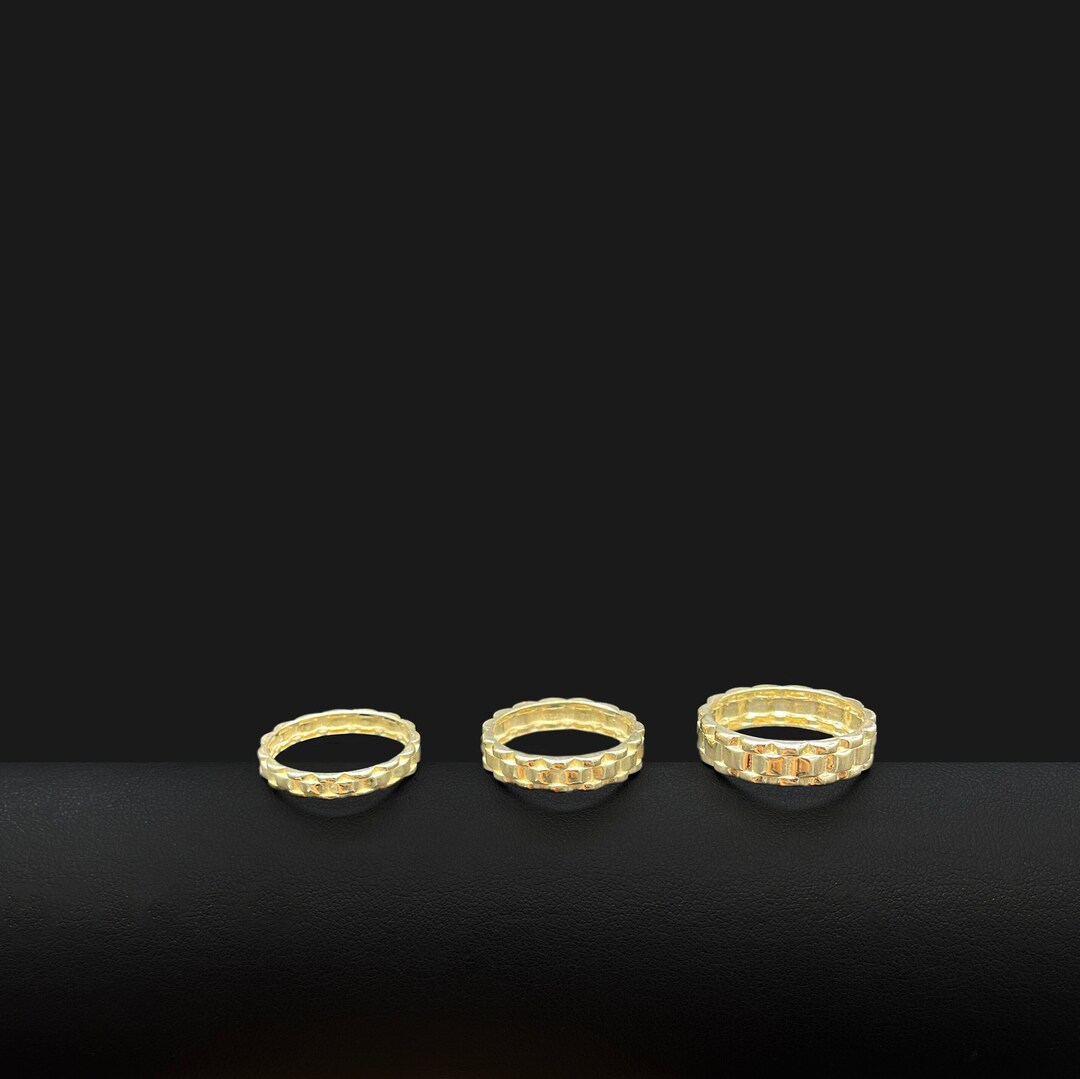 10K Solid Gold Cuban Curb Ring 10K Gold Ring Gold Chain Link Ring Real ...