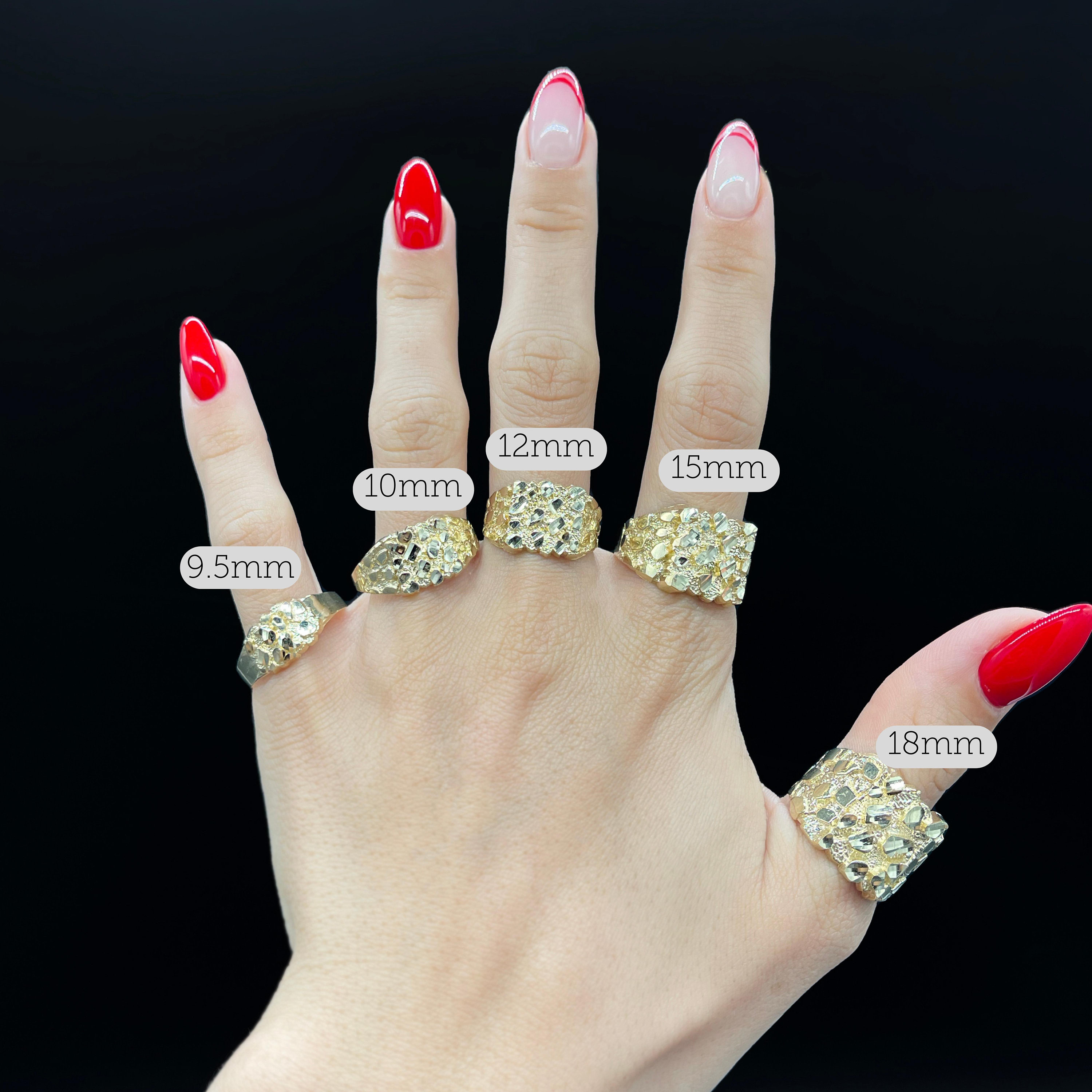 Real Solid Gold 10K Square Nugget Ring 10K Gold Ring - Etsy