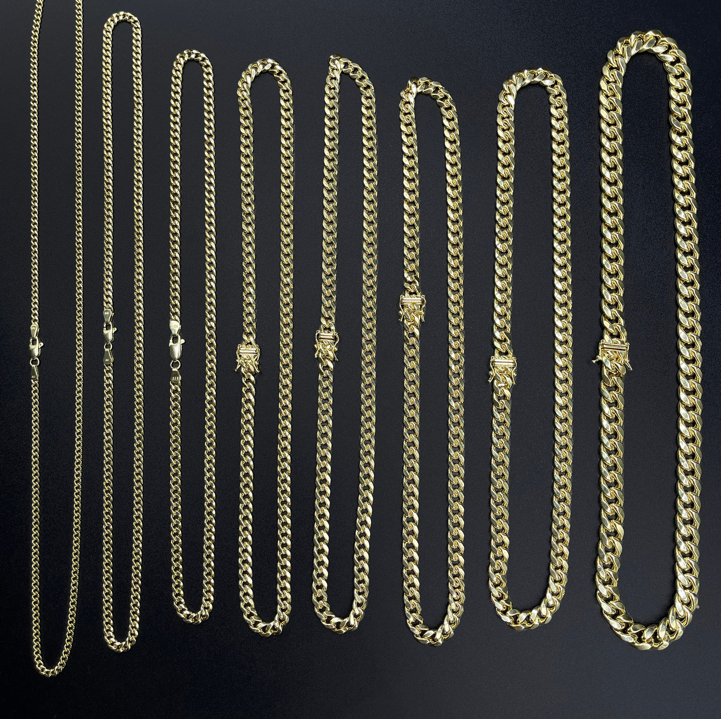 10K Real Gold Miami Cuban Link Chain Necklace 10K Gold Chain - Etsy