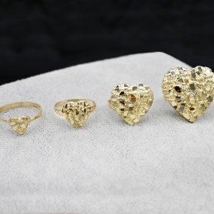 Real Solid 10K Gold Heart Shape Nugget Ring | 10K Gold Ring | Yellow ...