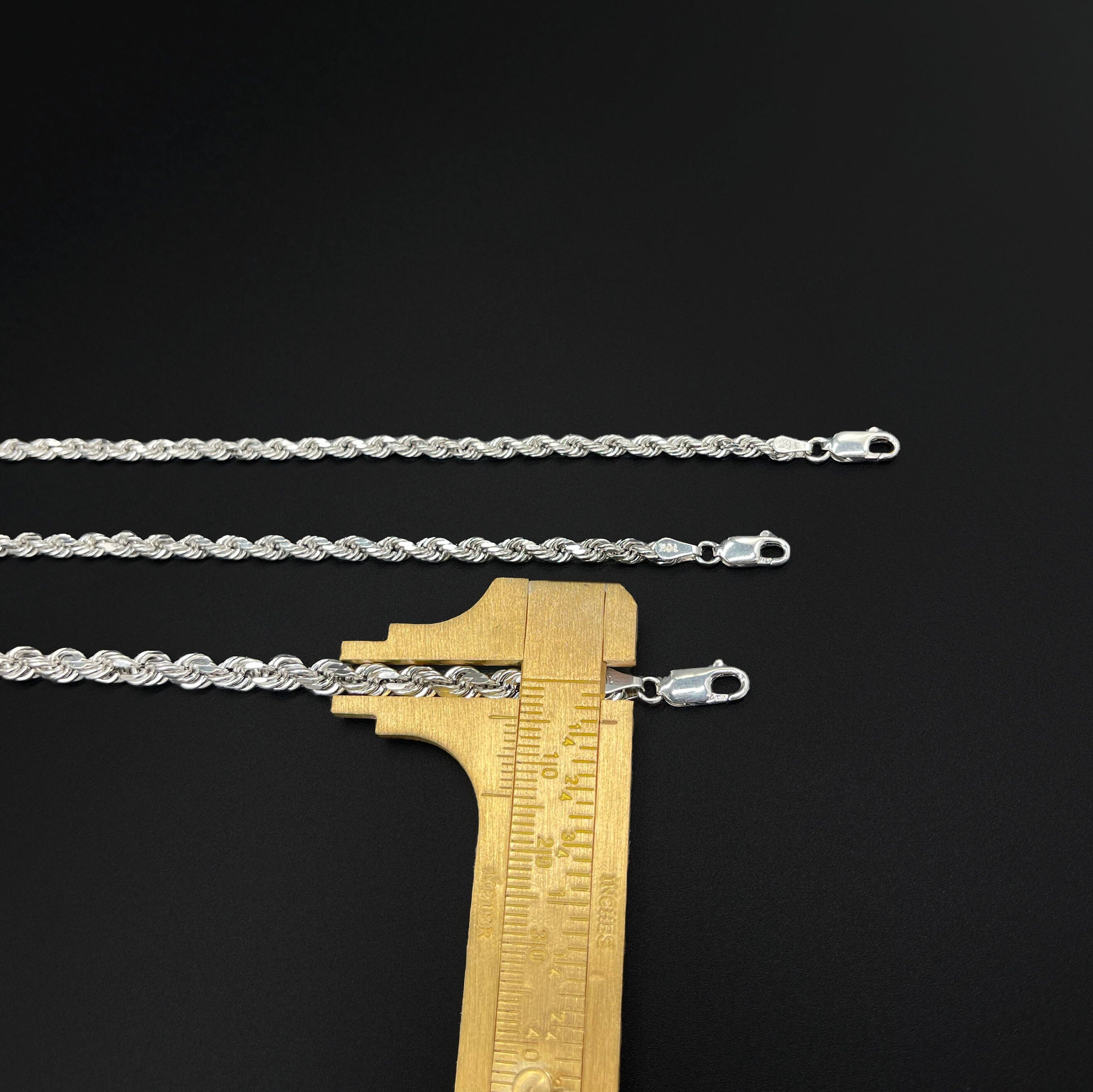 10K Solid Gold Rope Chain Bracelet White Gold Rope Chain - Etsy