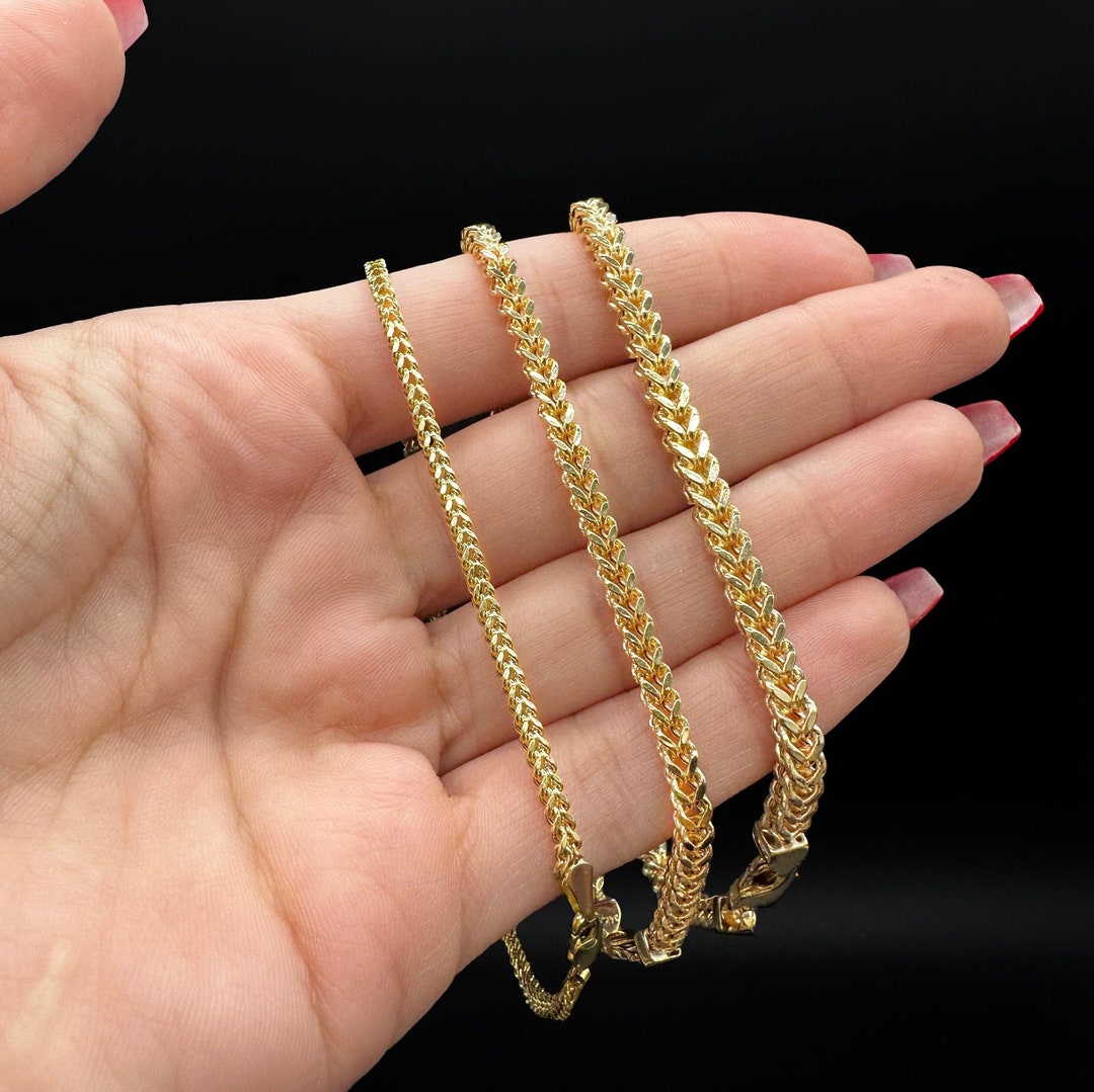 14K Real Gold Franco Chain Bracelet Franco Bracelet 14K - Etsy