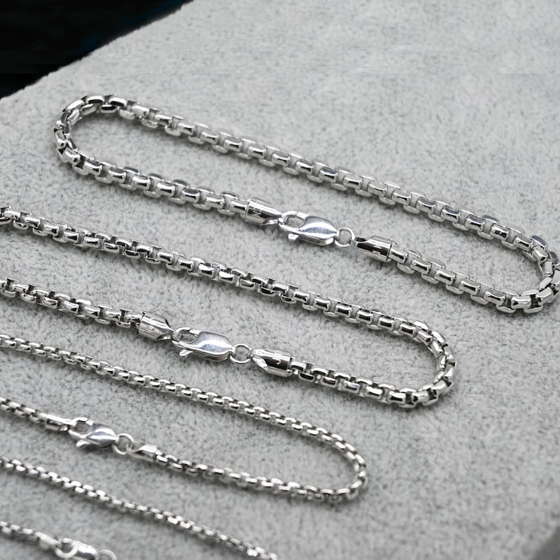 14K White Gold Box Chain Bracelet | Real Gold, Unisex - Etsy