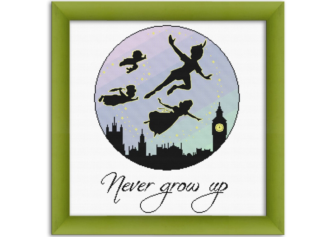 PDF Cross Stitch Pattern Peter Pan Never Grow up Instant Download - Etsy