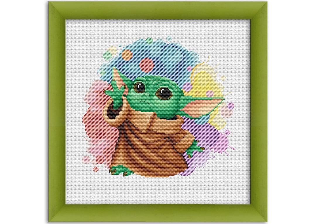 PDF Cross Stitch Pattern Baby Yoda Star Wars Instant Download With the ...