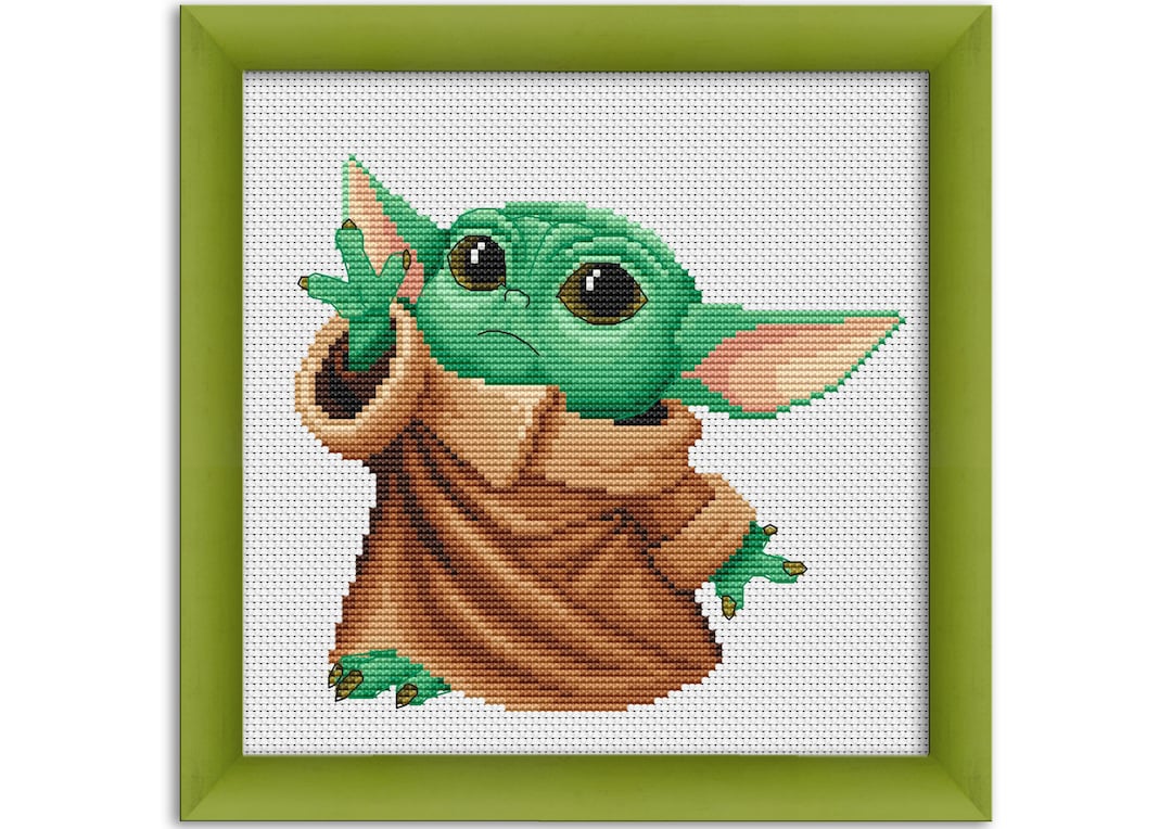 PDF Cross Stitch Pattern Baby Yoda Star Wars Instant Download Without a ...
