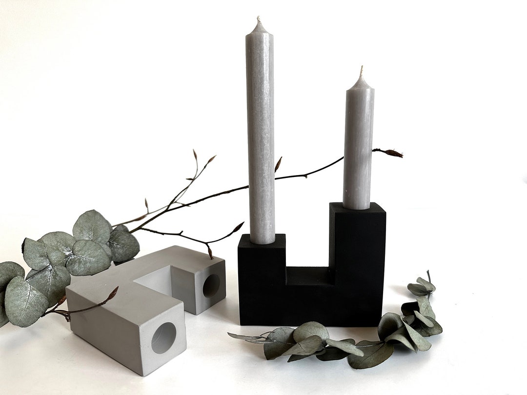 Candlestick U-shape Concrete Candlesticks Raysin - Etsy