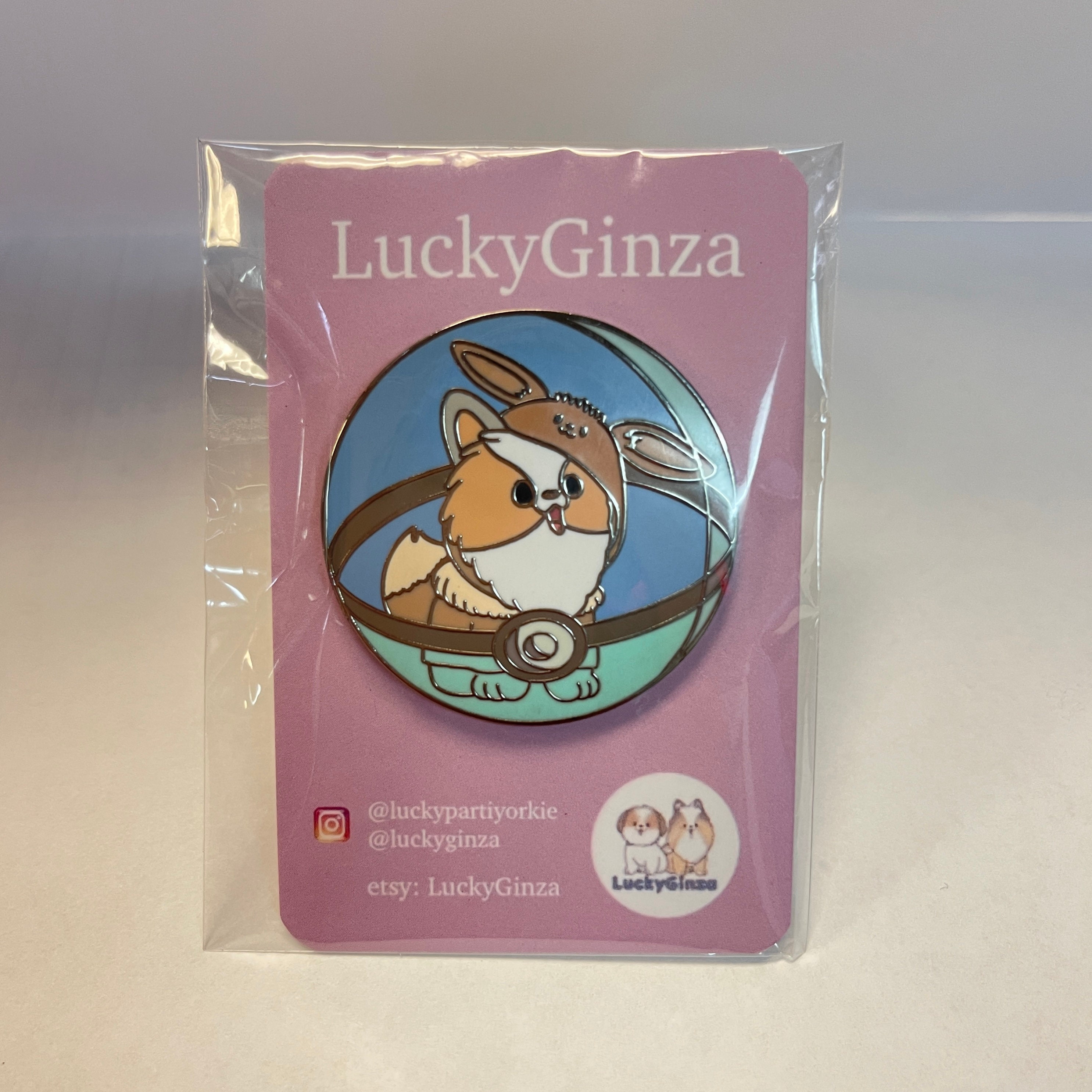 Pokemon Pokeballs Eevee Pomeranian Enamel Pin, Pins, Pin Badge, Enamel ...