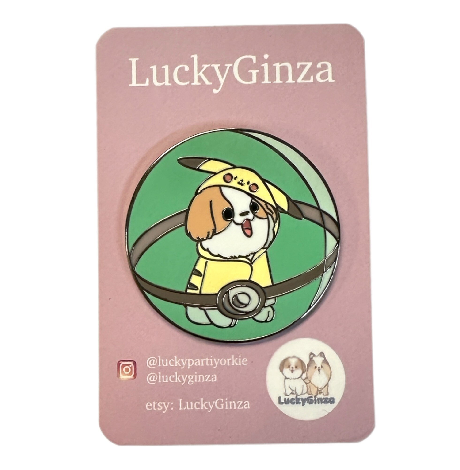 Pokemon Pokeballs Pikachu Parti Yorkie Enamel Pin, Pins, Pin Badge ...
