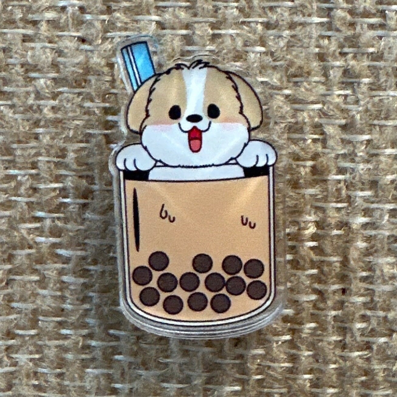 Boba Tea Acrylic Pin Dog Pin, Pins, Boba Tea Pin, Bubble Tea Pin, Milk ...
